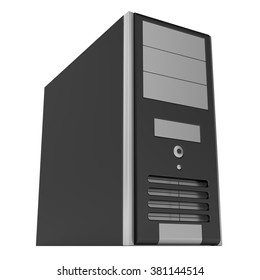 3d Black Computer Case Isolated On Stock Illustration 381144451