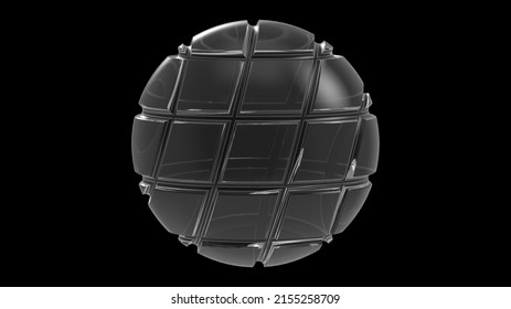 3d Black Sphere Render Illustration Stock Illustration 2155258709 ...