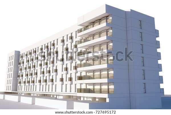3d Blank Building Model Stock Illustration 727695172 | Shutterstock