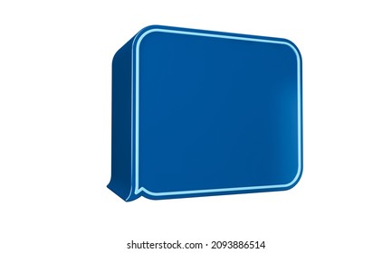 3d Blue Speech Bubble Rectangle Neon Stock Illustration 2093886514 ...