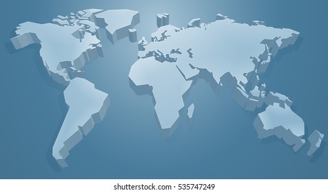 3d Blue World Map Background Concept Stock Vector (Royalty Free ...