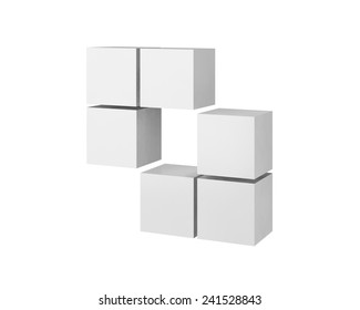 Blank White Promotional Magic Cube Mockup Stock Illustration 1177883809 ...