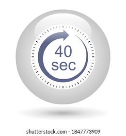 3d Button 40 Second Icon On Stock Illustration 1847773909 | Shutterstock