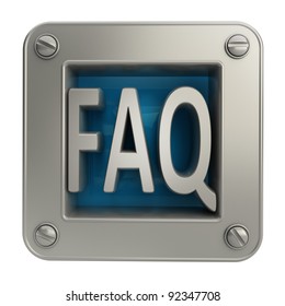 3d Button Icon Faq Symbol Isolated Stock Illustration 92347708 ...