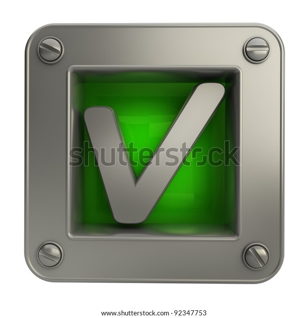 3d Button Icon Tick Symbol Isolated Stock Illustration 92347753 ...