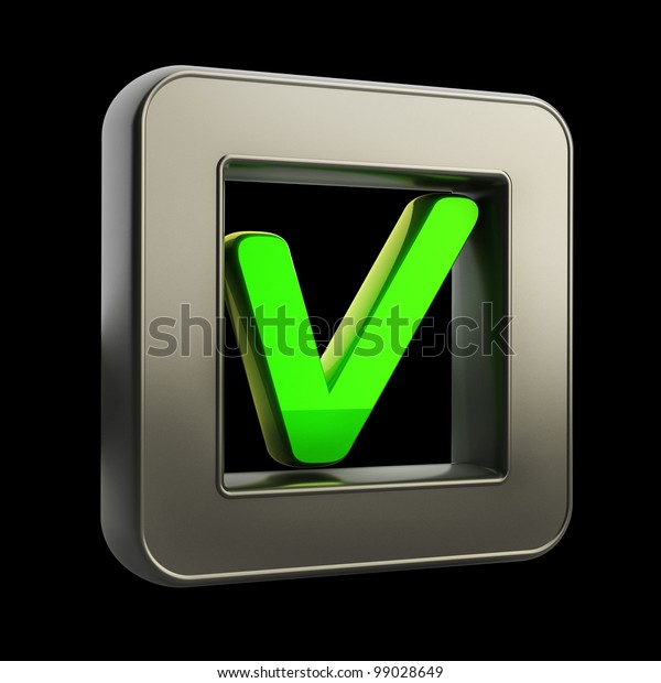 3d Button Icon Tick Symbol Isolated Stock Illustration 99028649 ...