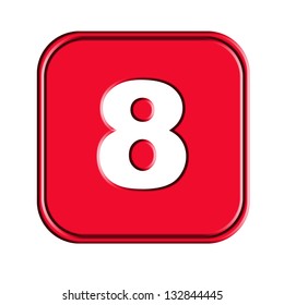 3d Button Number Eight Stock Illustration 132844445 | Shutterstock