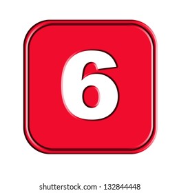 3d Button Number Six Stock Illustration 132844448 | Shutterstock