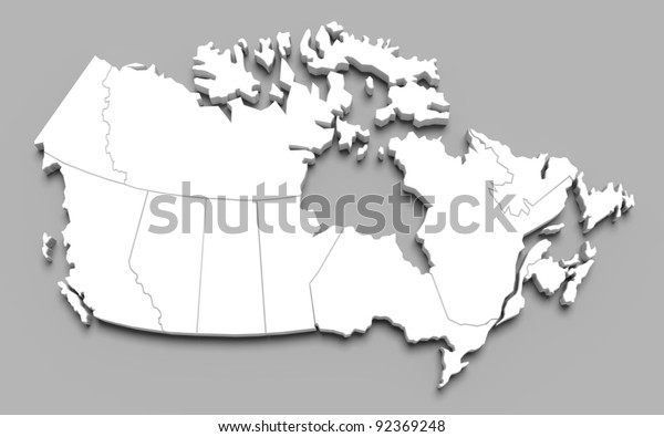 3d Canada Map On Gray Isolated Stock Illustration 92369248 | Shutterstock