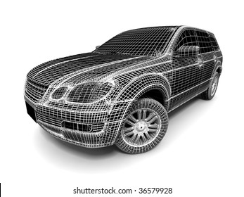 Car Design Wire Model Stock Illustration 324363842