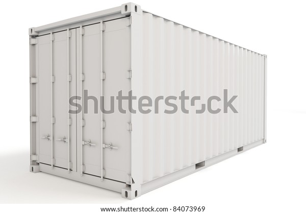 3d Cargo Container Blank On White Stock Illustration 84073969