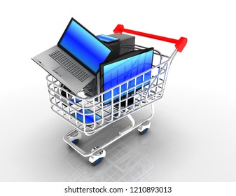3d Cart Electronics3d Illustration Stock Illustration 1210893013 ...