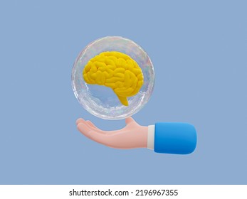 3d Cartoon Brain Development Concept Cartoon Stock Illustration ...