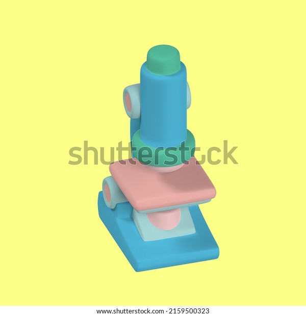 3d Cartoon Microscope 3d Illustration 3d Stock Illustration 2159500323 ...