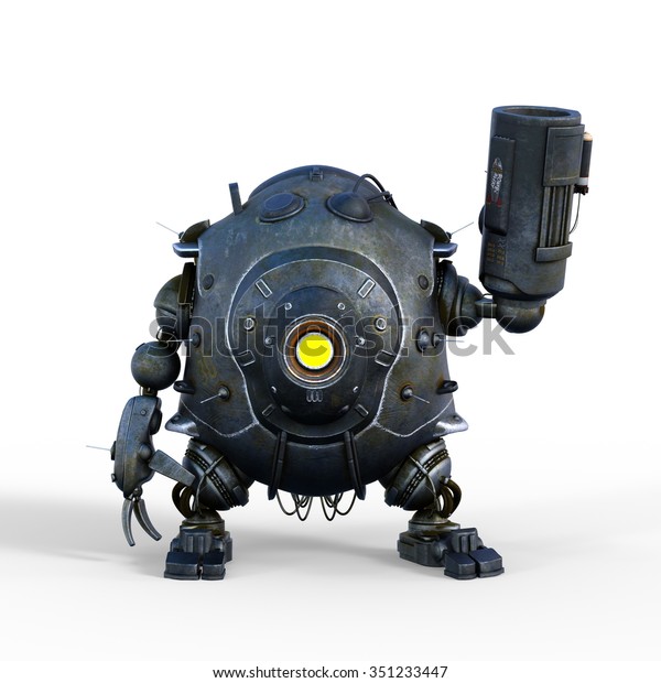 3d Cg Rendering Battle Robot Stock Illustration 351233447