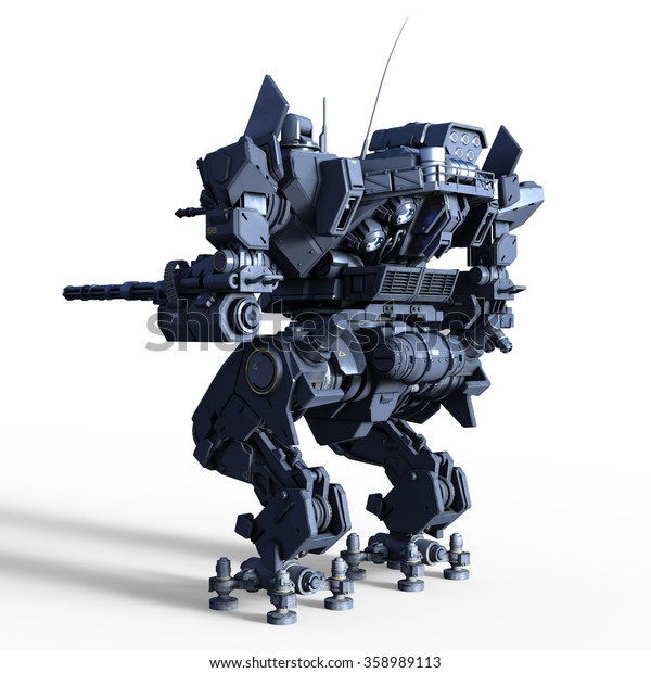 3d Cg Rendering Battle Robot Stock Illustration 358989113