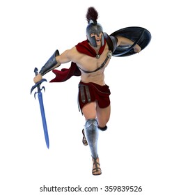 Spartan Charge Full Length Illustration Spartan Stock Illustration ...