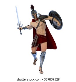 Spartan Charge Full Length Illustration Spartan Stock Illustration ...