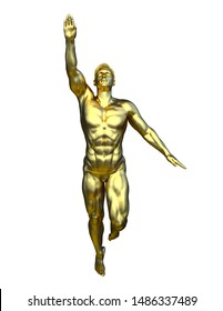3d Cg Rendering Gold Man Statue Stock Illustration 1486337489 ...