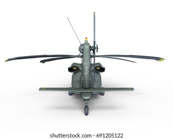 Military Helicopter Front View 3d Rendering: ilustrações stock ...