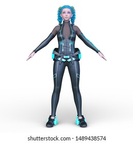 3d Digital Rendering Blue Skinned Warrior: стоковая иллюстрация ...
