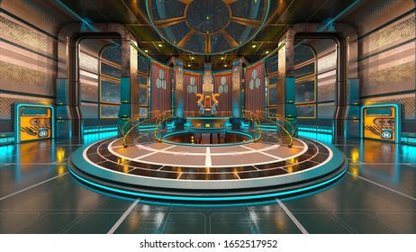 Virtual Tv Studio Set Green Screen Stock Illustration 2114570117