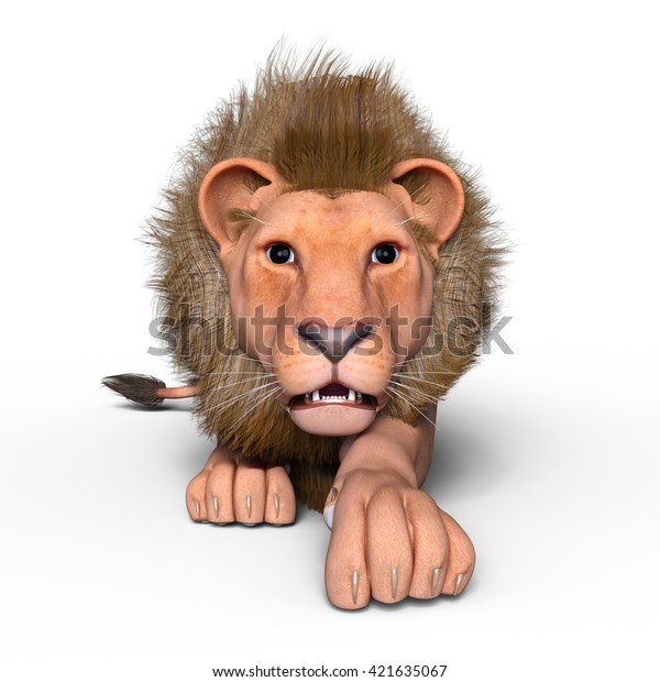 3d Cg Rendering Lion Stock Illustration 421635067