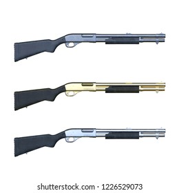 Realistic Shotguns Rifle Vector Set Stock Vector (Royalty Free ...