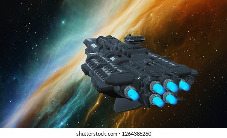 3d Cg Rendering Space Ship: ภาพประกอบสต็อก 1264385263 | Shutterstock