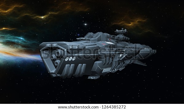 3d Cg Rendering Space Ship 库存插图 1264385272