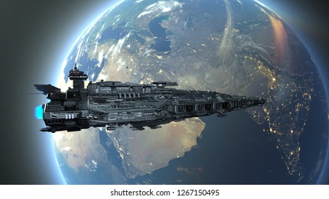 3d Cg Rendering Space Shipelements This Stock Illustration 1267150495 ...