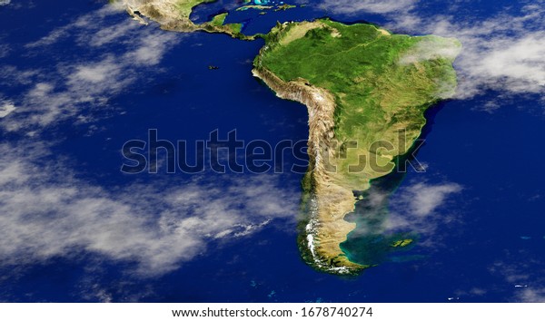 3d Cgi Map Illustration South America Stock Illustration 1678740274 ...