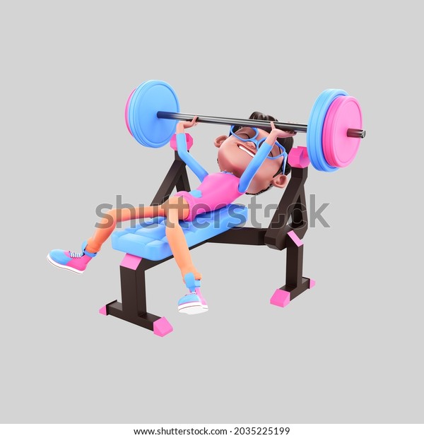 3d Character Bench Press Stock Illustration 2035225199 | Shutterstock