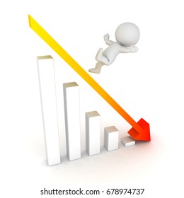 3d Character Falling Off Chart Showing 스톡 일러스트 678974737 | Shutterstock