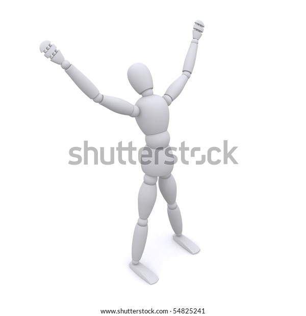 3d Character Happy Posing Stock Illustration 54825241