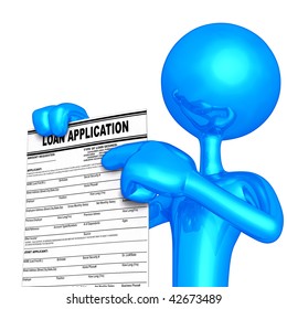 3d Character Loan Application Stock Illustration 42673489