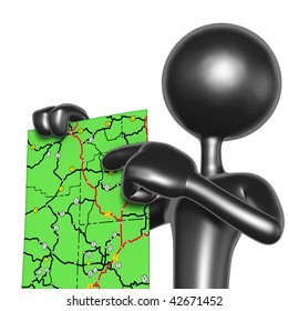 3d Character Road Map Stock Illustration 42671452 | Shutterstock
