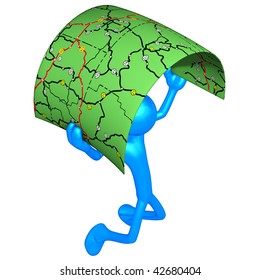 3d Character Road Map Stock Illustration 42680404 | Shutterstock