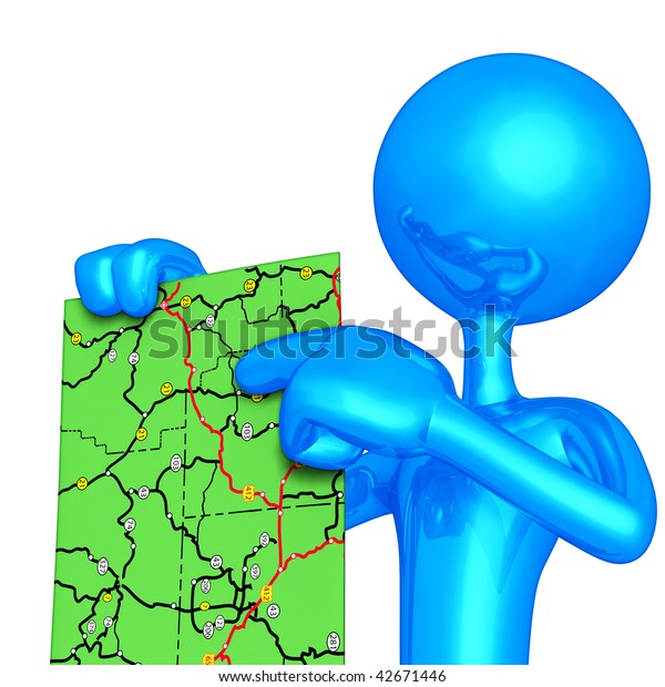 3d Character Road Map Stock Illustration 42671446 | Shutterstock
