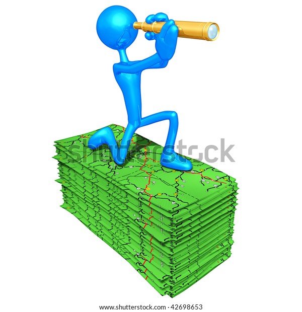 3d Character Road Maps Stock Illustration 42698653 | Shutterstock