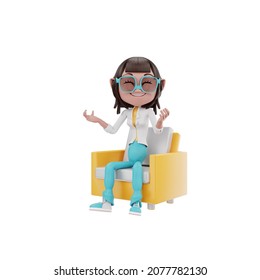 3d Character Sitting Explaining Stock Illustration 2077782130 ...