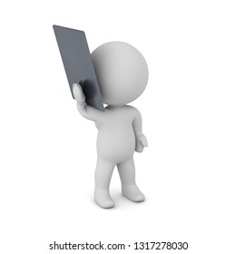 3d Character Talking Into Large Mobile Stock Illustration 1317278030 ...