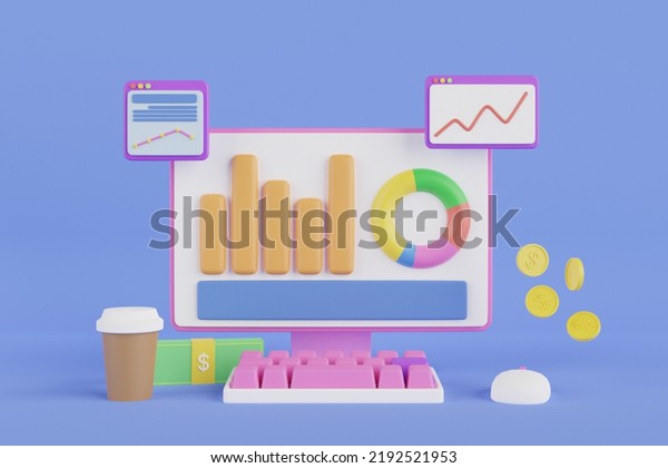 3d Charts Graph Checkmark Analysis Business Stock Illustration ...