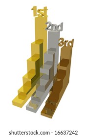 3d Charts Showing First Second Third 스톡 일러스트 16637242 | Shutterstock