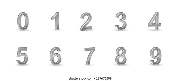 3d Chrome Numbers Set Stock Illustration 129675899 | Shutterstock