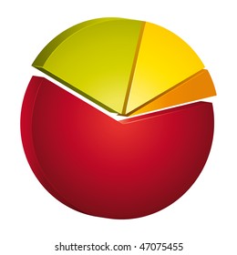 Ilustrasi Stok 3d Circular Diagram Statistics Vector Illustration ...