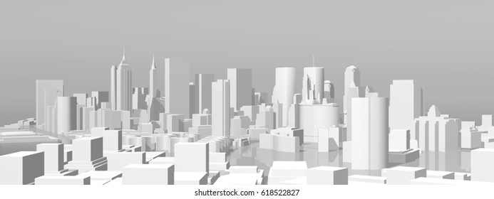 3d City View Computer Generated 3d Stock Illustration 618522827 ...