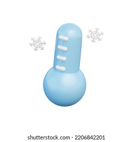 3d Cold Temperature Icon Illustration Render Stock Illustration ...
