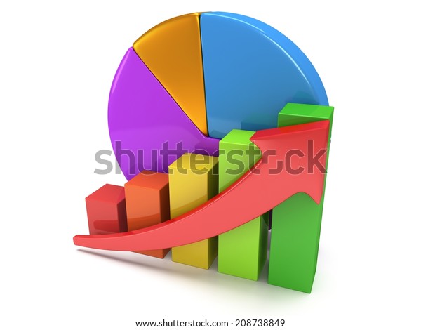 3d Colored Bar Graph Red Arrow Stock Illustration 208738849 | Shutterstock
