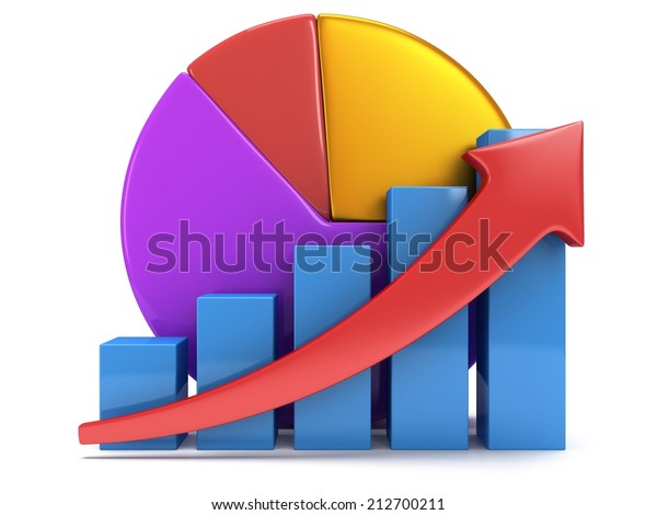 3d Colored Bar Graph Red Arrow Stock Illustration 212700211 | Shutterstock